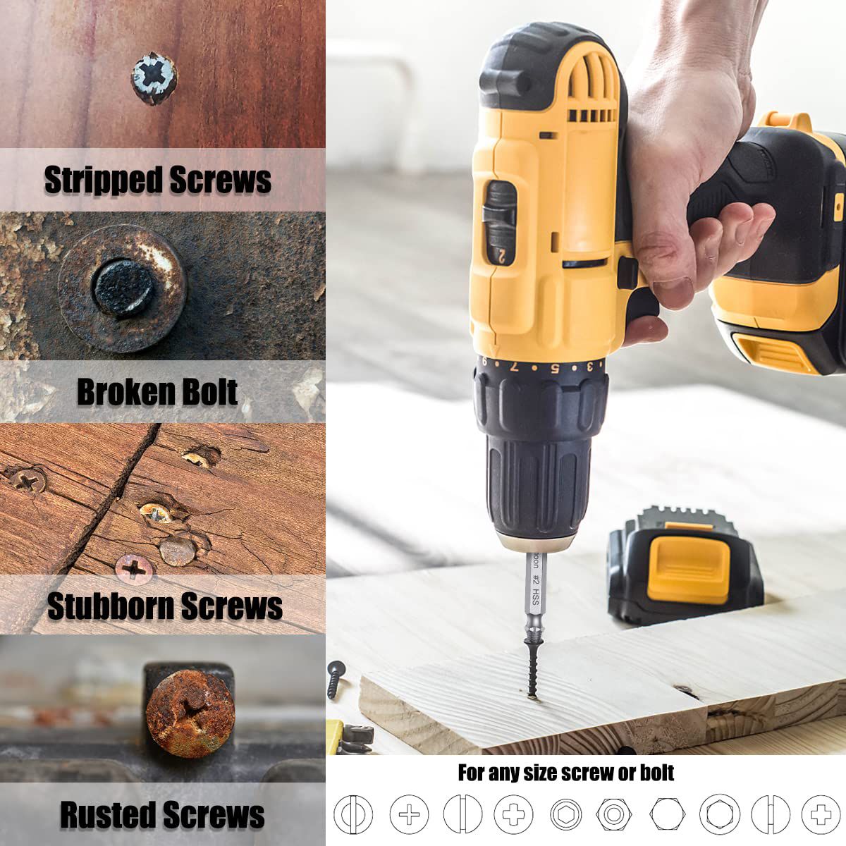 CABS- 4 Piece Stainless Steel Screw Extractor Set – Man Cave