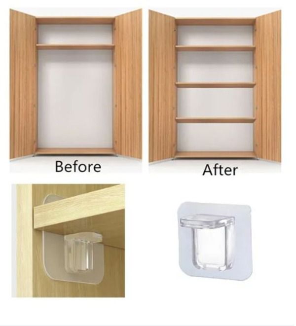 Transparent Adhesive Pegs Shelf Support Clip x 4 – ManCaveSA