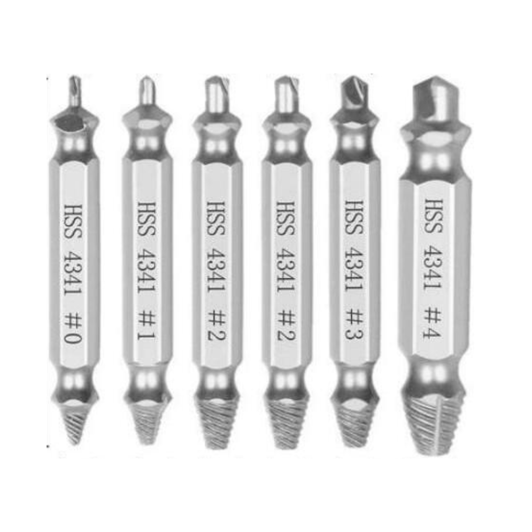 6Piece Stainless Steel Screw Extractor Set – Man Cave