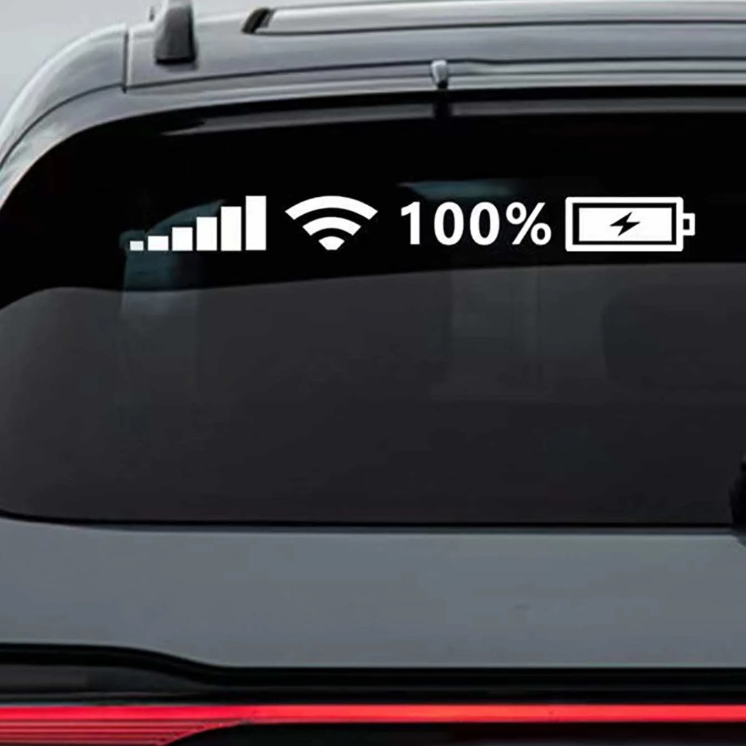Reflective Phone Signal Battery Pattern Car Sticker – Man Cave