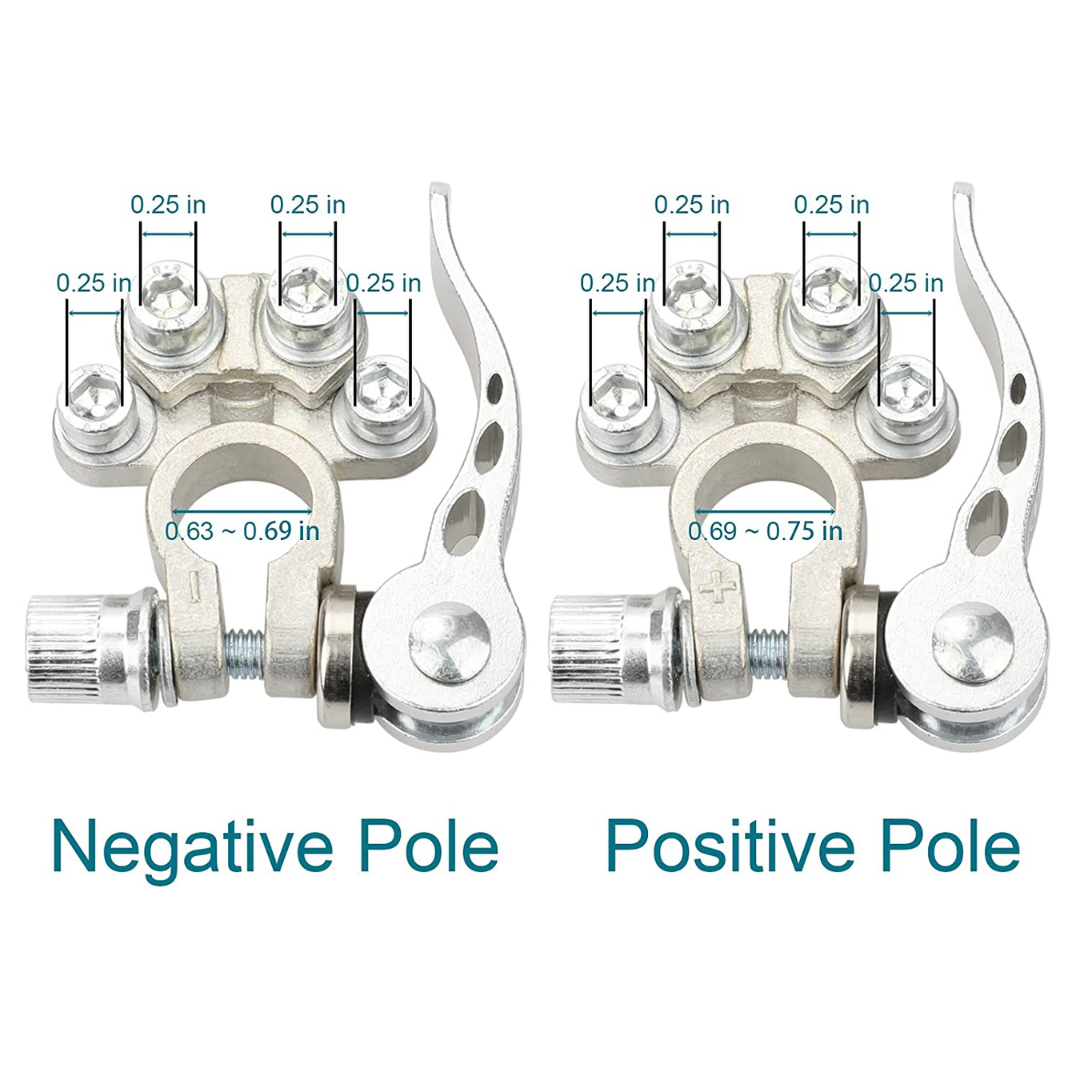 2 Piece Battery Terminal Connectors, 4 Way Quick Release – ManCaveSA