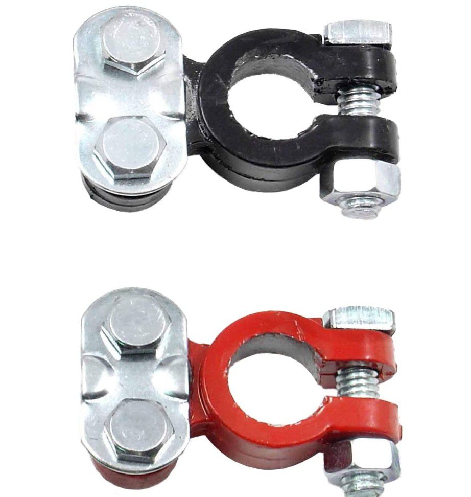 2 x Car Battery Terminal- Heavy Duty - Colour Coded- Top Post – ManCaveSA